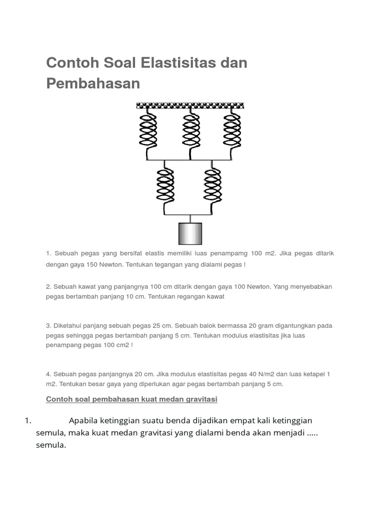 Contoh Soal Elastisitas Dan Pembahasan | PDF