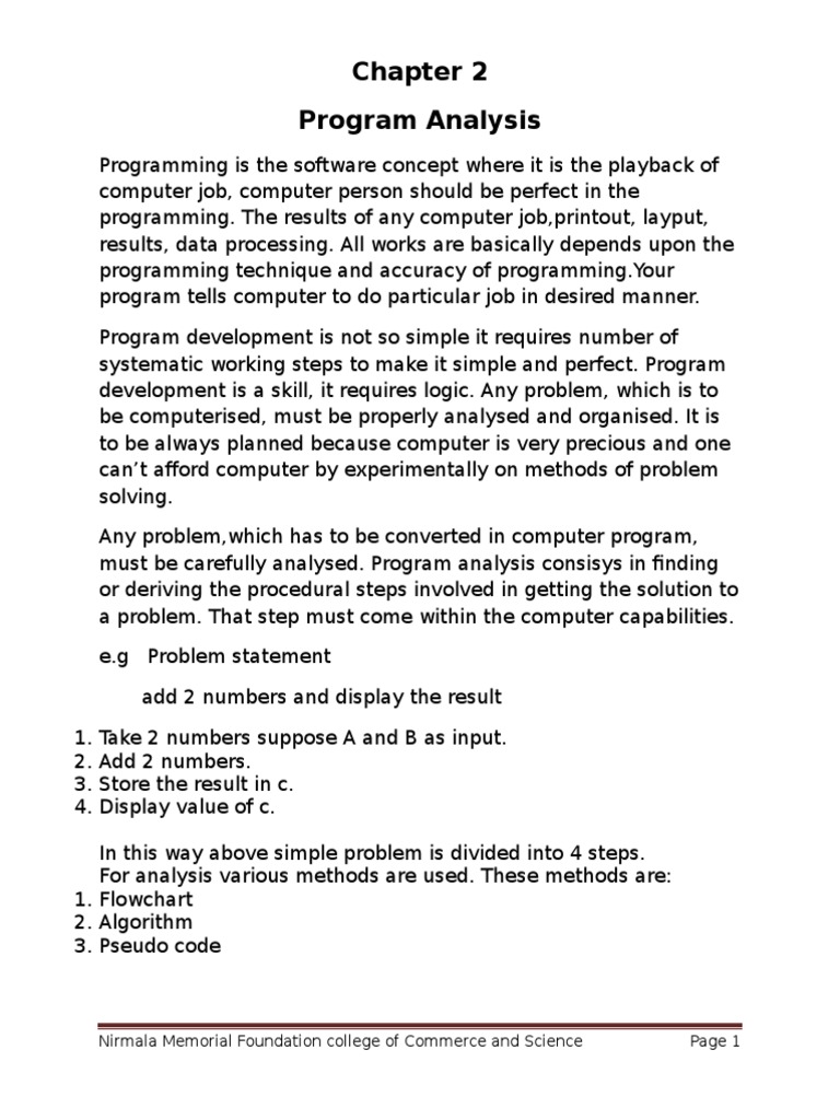 Program Analysis Fycs | PDF | Computer Program | Programming