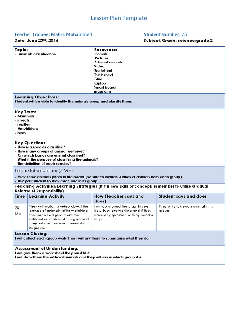 Lessonplan - Practice | PDF