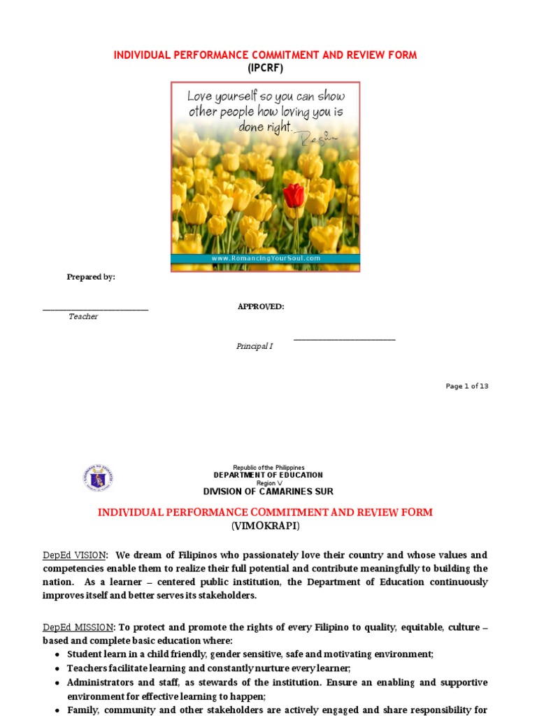 Sample Ipcrf | PDF | Teaching | Pedagogy