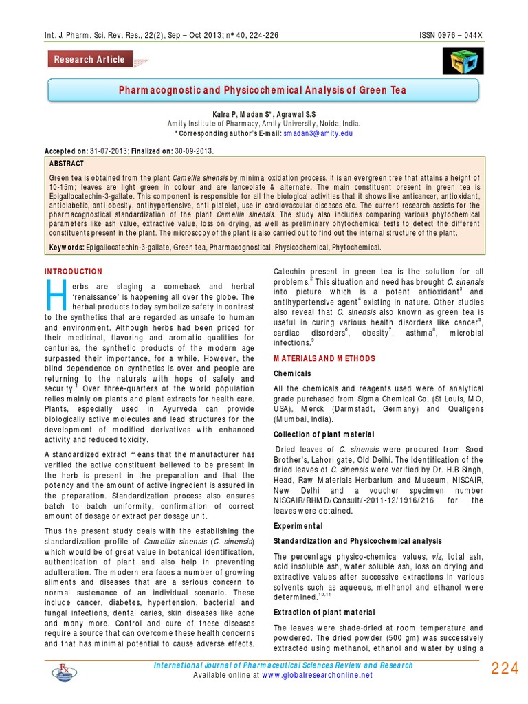 Green Tea | PDF | Leaf | Tissue (Biology)