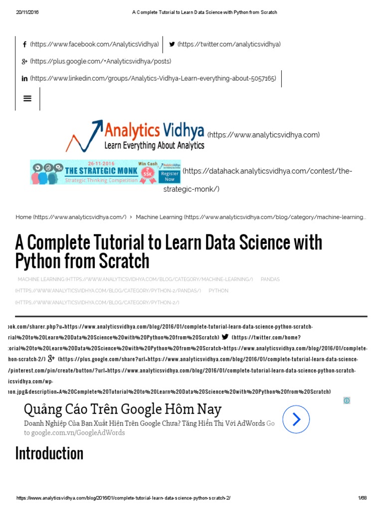 A Complete Tutorial To Learn Data Science With Python From Scratch