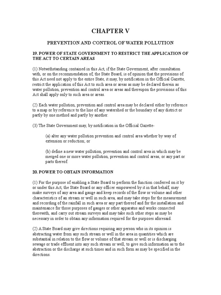 Pollution Act | PDF | Search And Seizure | Sewage