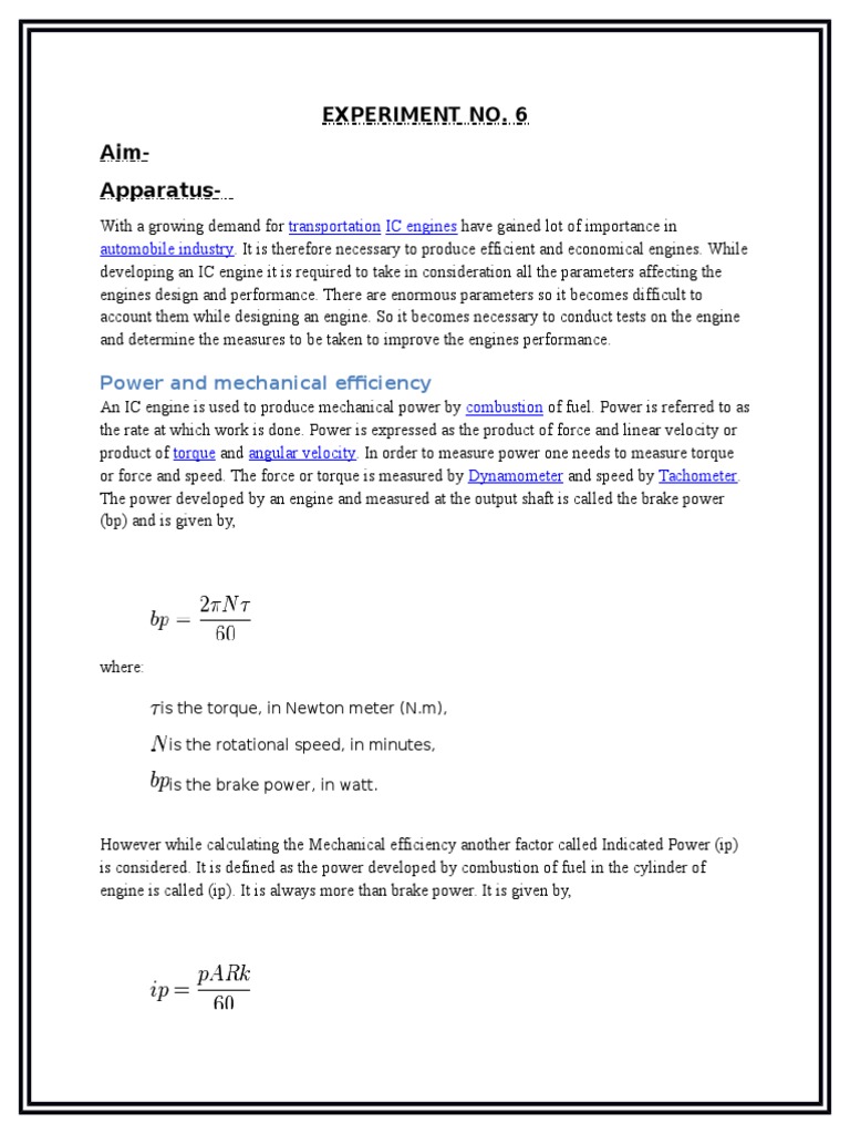 Experiment No 6 by Arun (1408131017) - 2 | PDF | Power (Physics ...