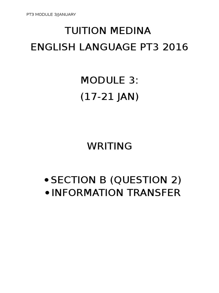 Pt3 Module 3 Jan Information Transfer | PDF