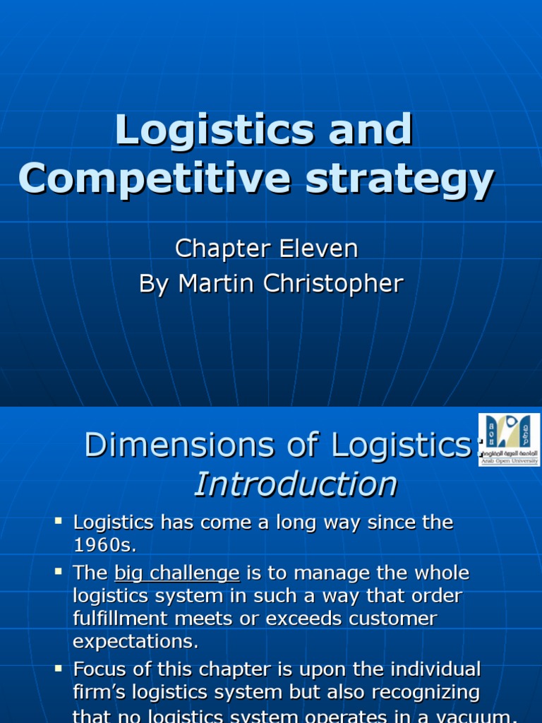 Logistics and Competitive Strategy | PDF | Logistics | Supply Chain ...