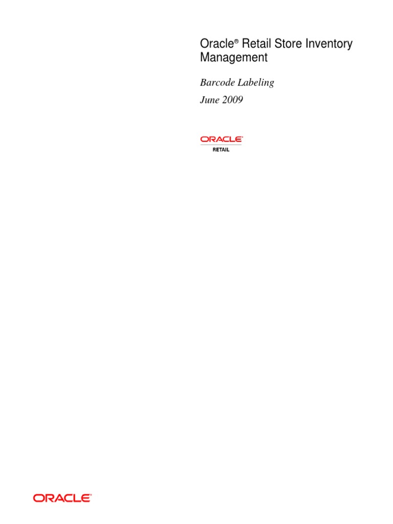 Store Inventory Management Barcode Labeling | PDF | Oracle Database ...