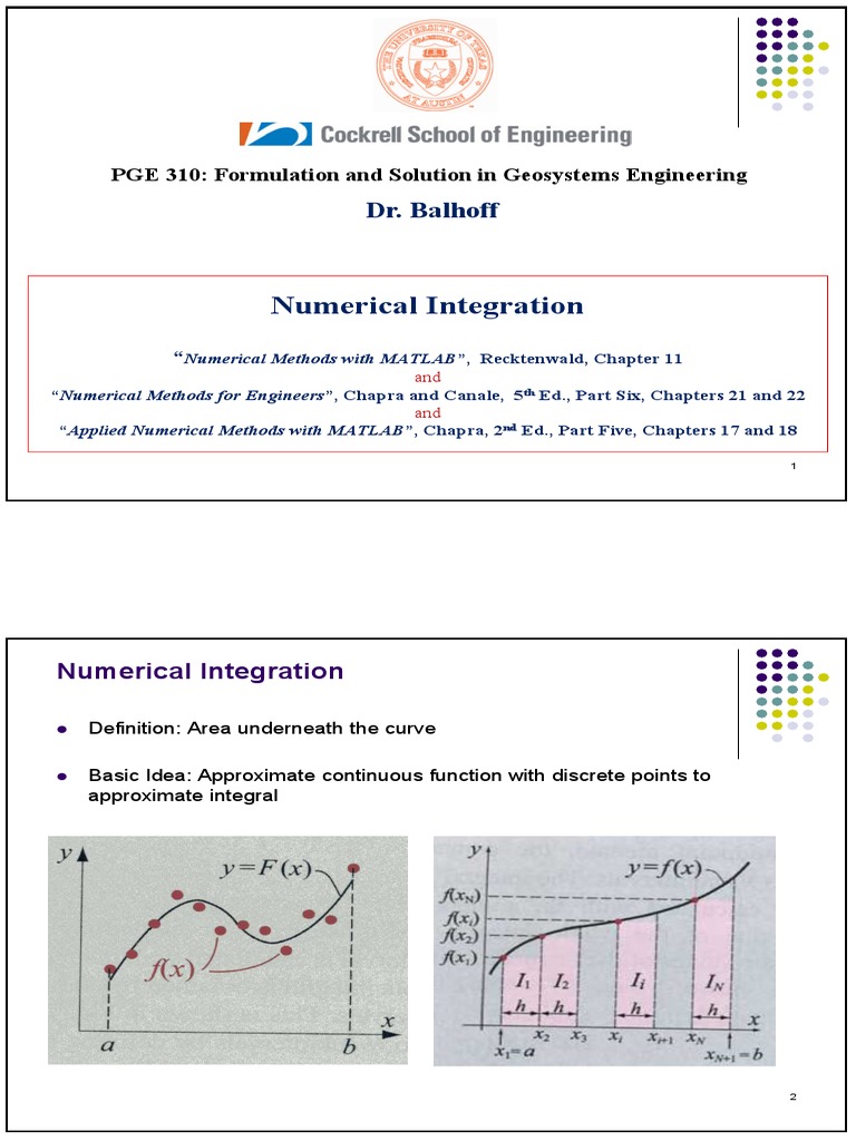 Numerical Integration: Dr. Balhoff | PDF | Integral | Numerical Analysis