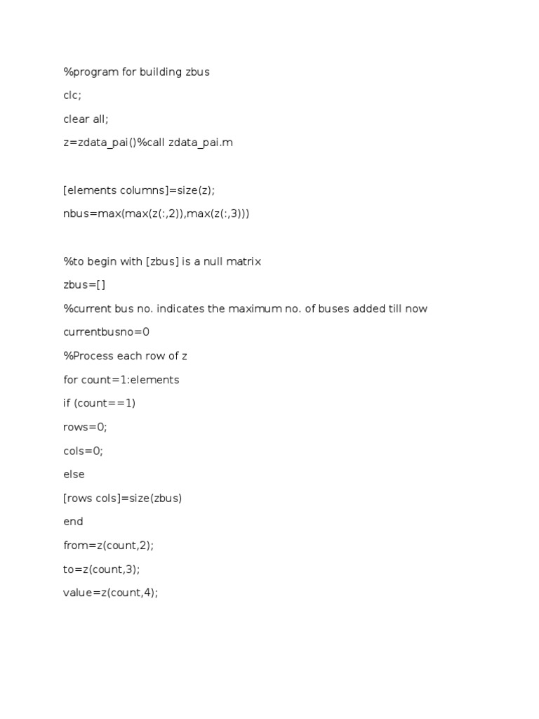 Program For Symmetrical Fault Analysis | PDF | Bus | Electrical Engineering