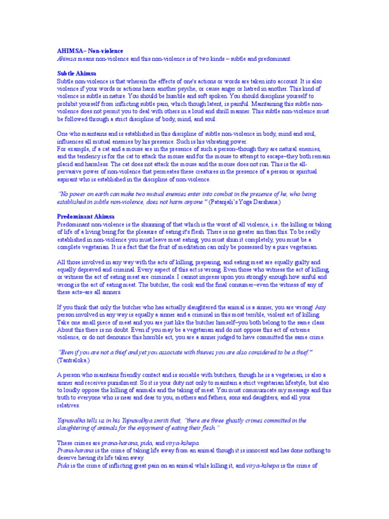 The Twofold Path of Ahimsa: Subtle Non-Violence and Predominant ...