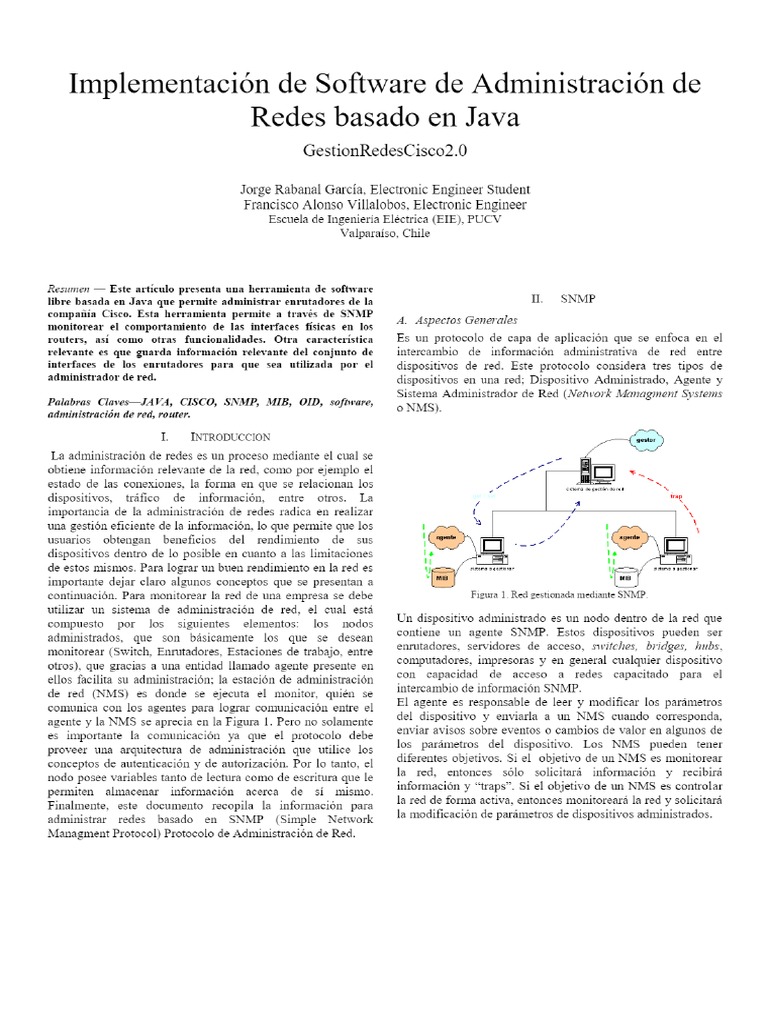 Implementación de Software de Administración de Redes Basado en Java | PDF | Plataforma Java ...