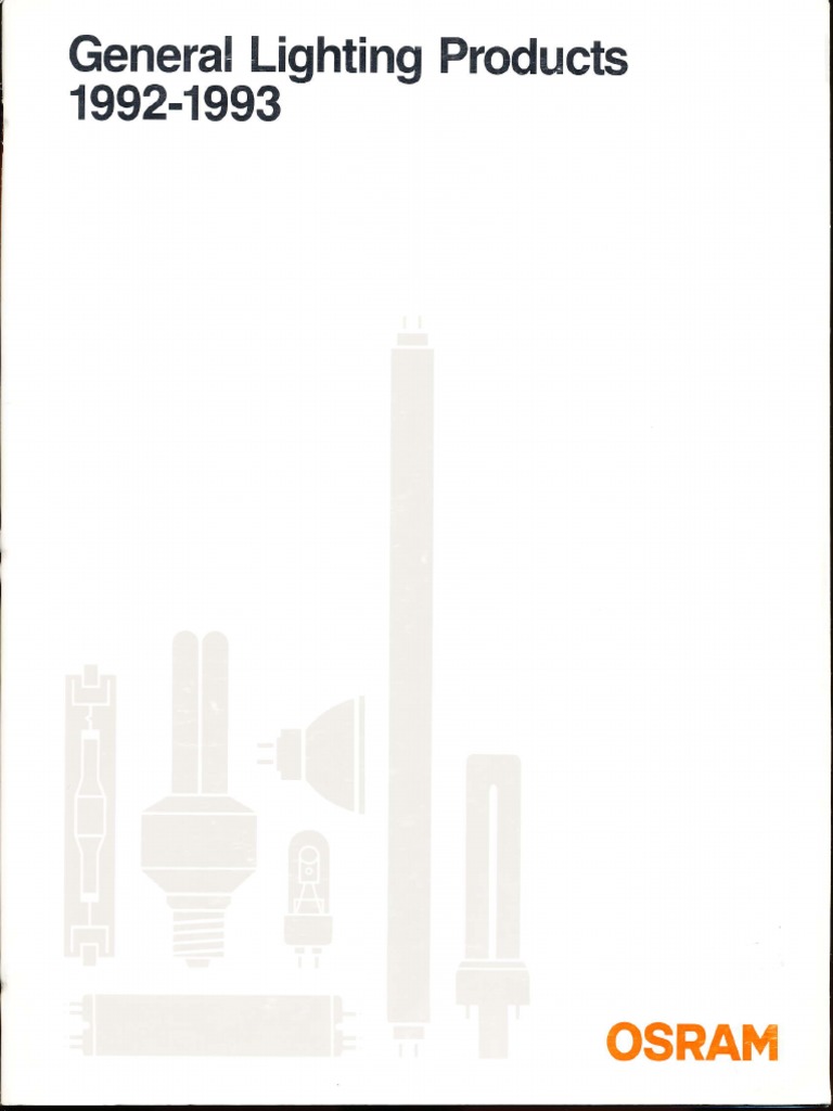 Osram General Lighting Products Catalog 1992 | PDF | Fluorescent Lamp ...