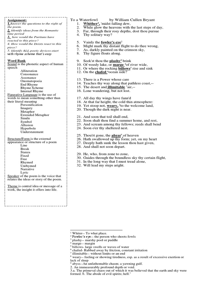 to a waterfowl | Rhyme | Poetry