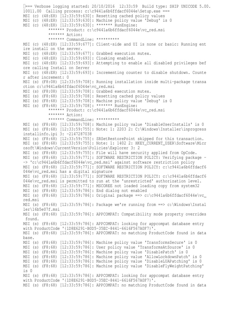 Microsoft Visual C++ 2010 x64 Redistributable Setup - 20161020 ...