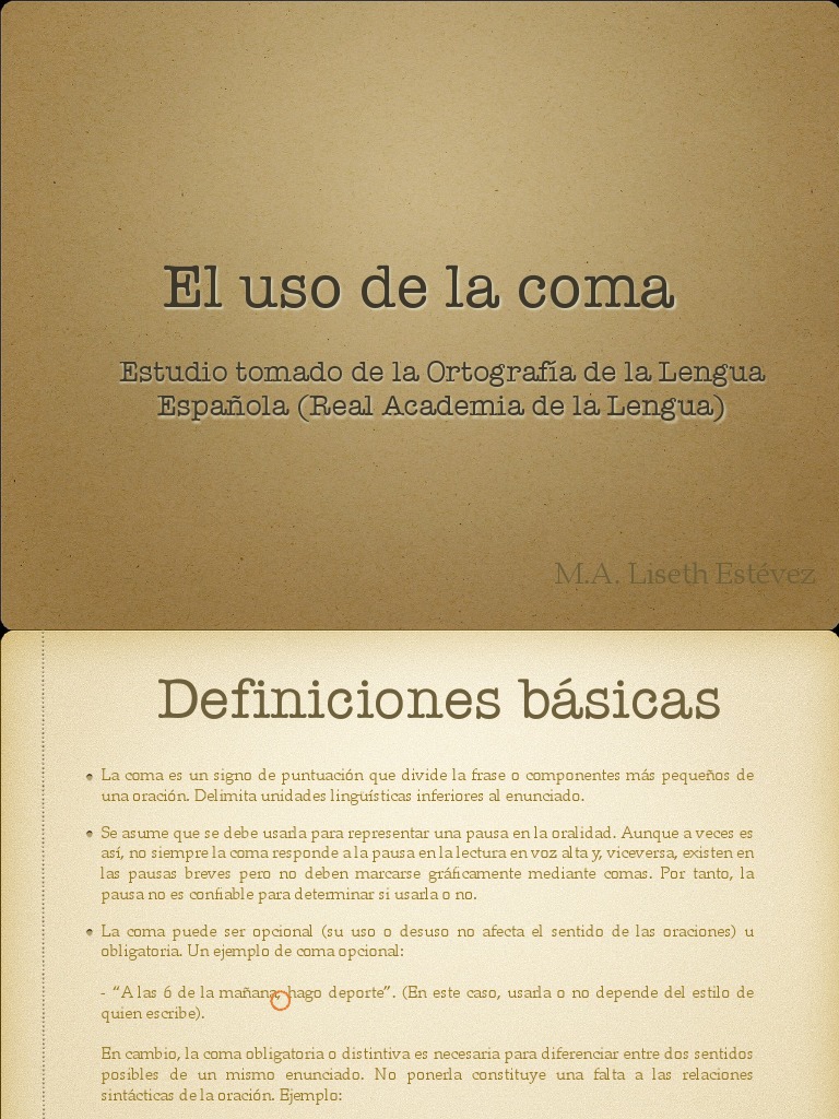 El Uso de La Coma | PDF | Coma | Oración (Lingüística)