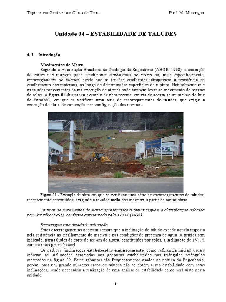 Estabilidade de Taludes: Tipos de Movimentos de Massa e Fatores que Influenciam a Estabilidade ...