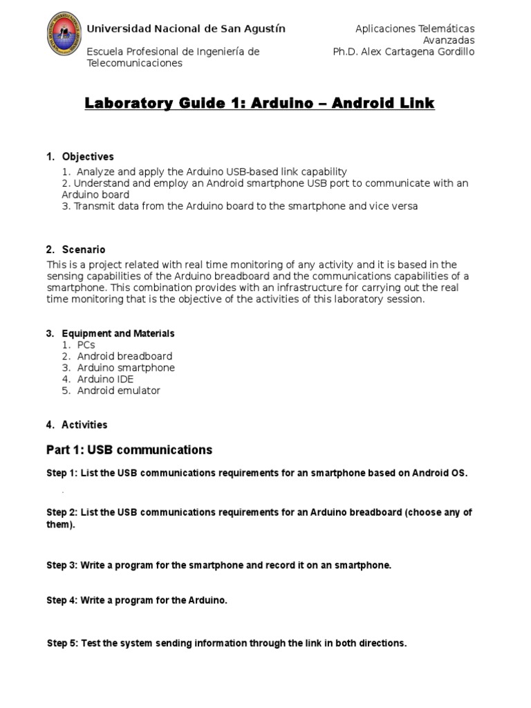 Lab 1 - Arduino Android Comm | PDF