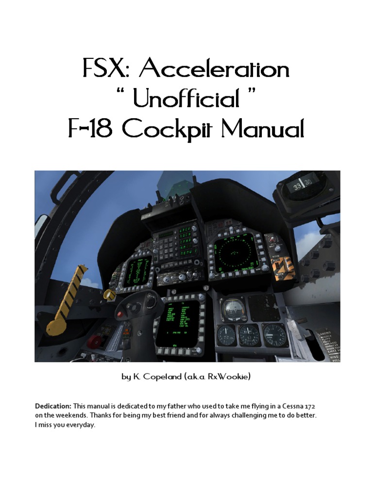 FSX F18 Manual | Flight Control Surfaces | Cockpit
