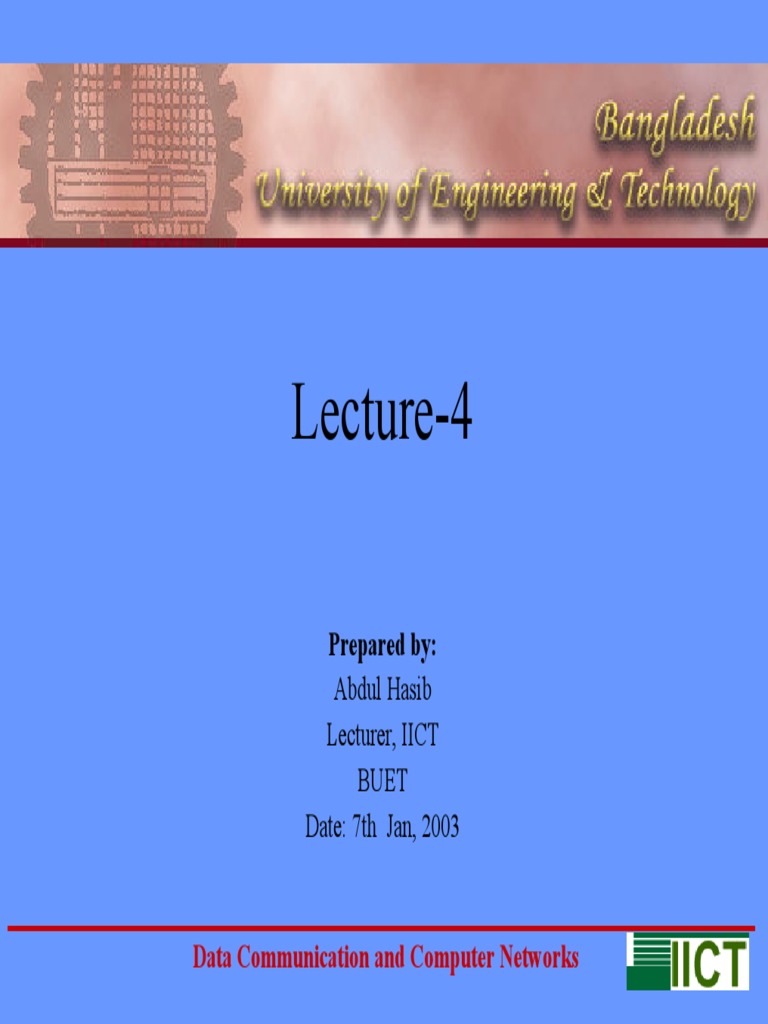 Lecture-4: Data Communication and Computer Networks | PDF | Multiplexing | Computer Network