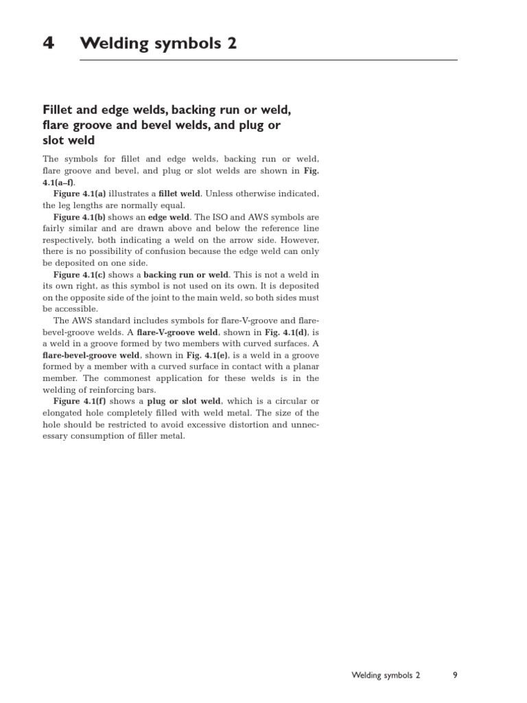 4 Welding Symbols 2: Fillet and Edge Welds, Backing Run or Weld, Flare ...