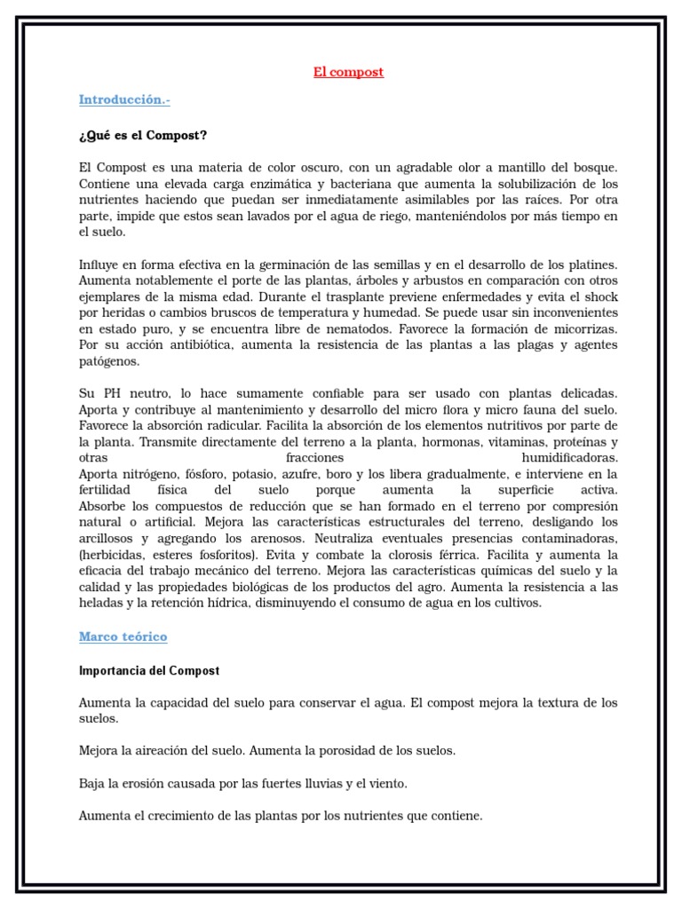 El Compost Informe... | PDF | Compost | Suelo