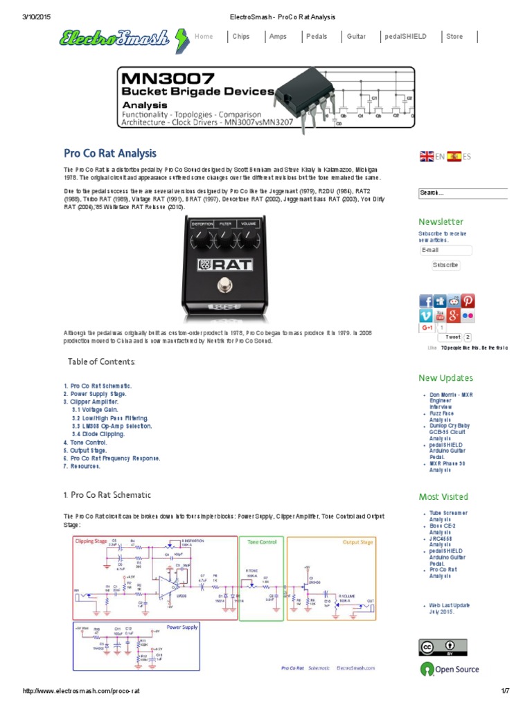 Pro Co Rat Distortion Pedal Circuit Analysis | PDF | Amplifier ...