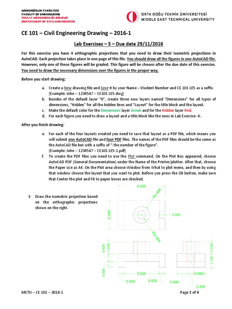 CE 101 2016 1 Lab Exercise 5 | Download Free PDF | Auto Cad | Portable ...