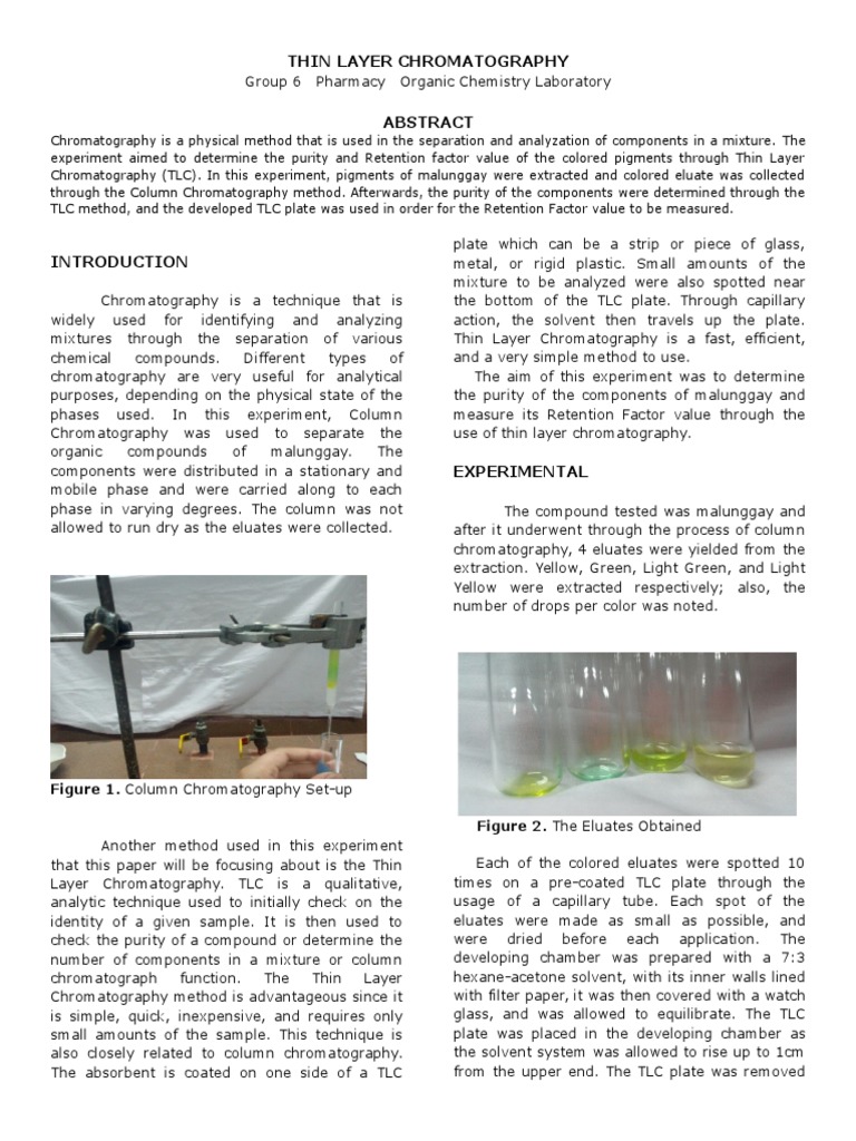Formal Report On Thin Layer Chromatography | PDF | Thin Layer ...