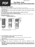 3.02 Groundwater Activity Worksheet | PDF