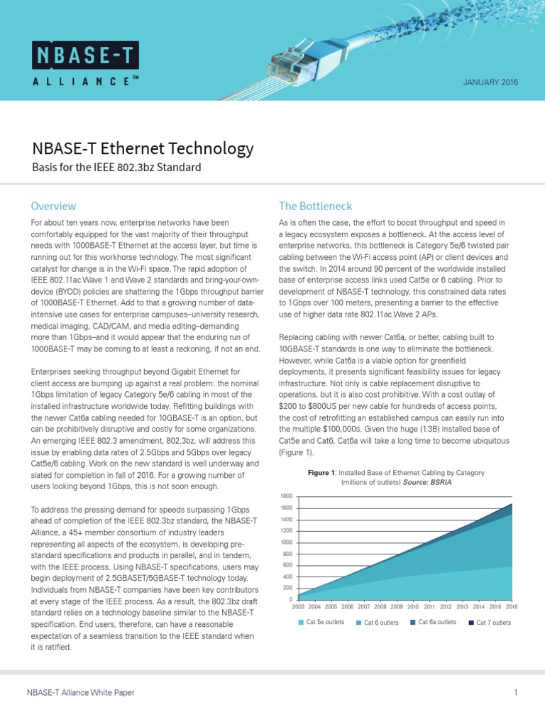 NBASE-T Ethernet Technology: Basis For The IEEE 802.3bz Standard | PDF ...