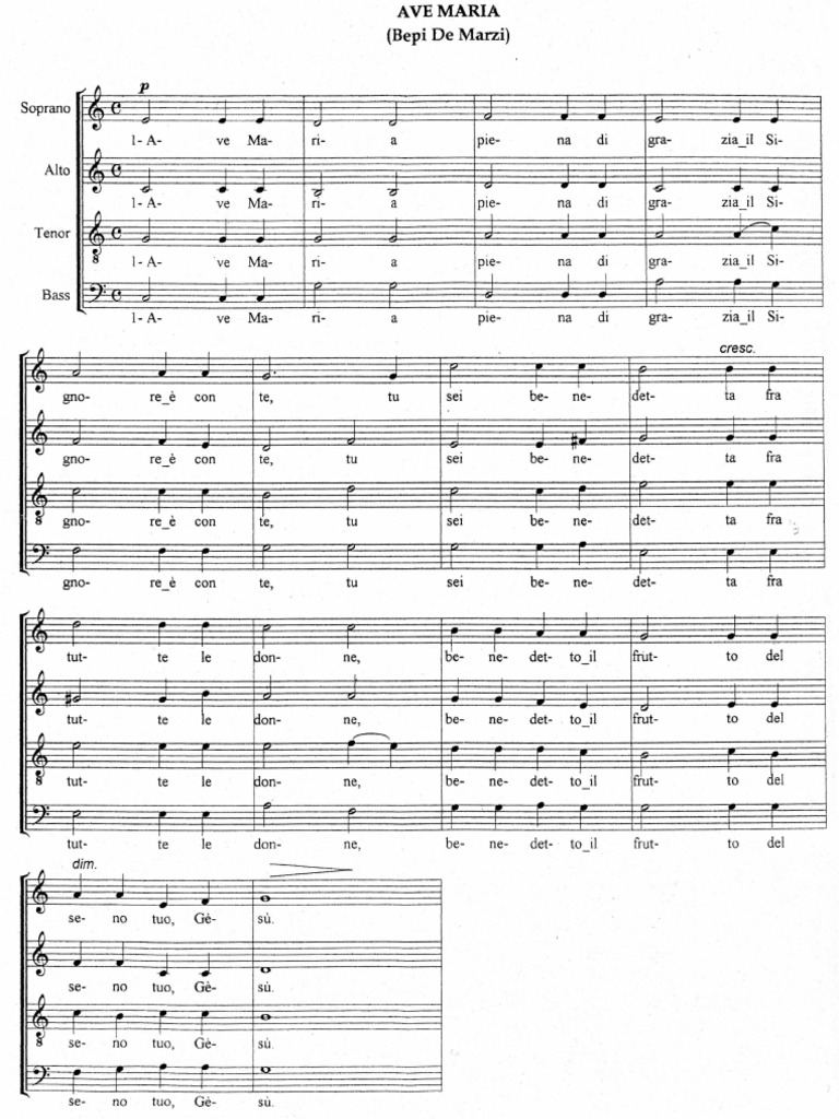 Part - Ave Maria - Bepi de Marzi PDF | PDF