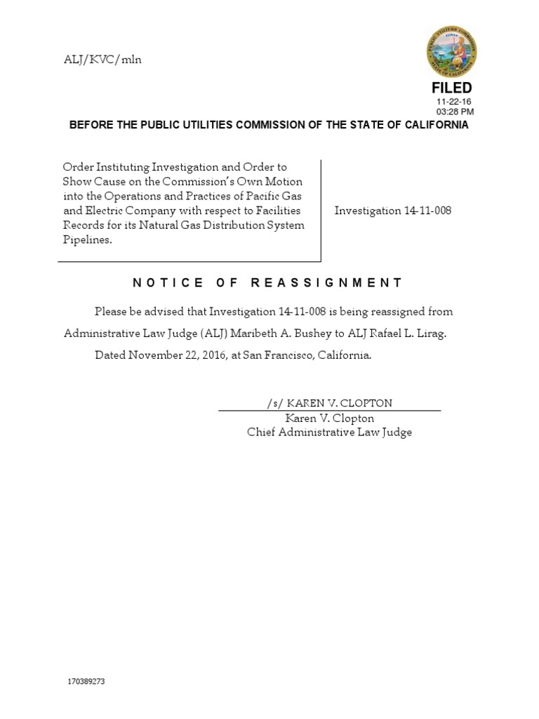 Notice of Reassignment 11-22-2016 | PDF