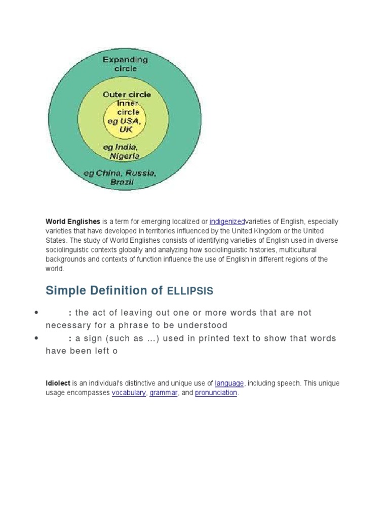 Simple Definition Of: Ellipsis | PDF | Language Arts & Discipline