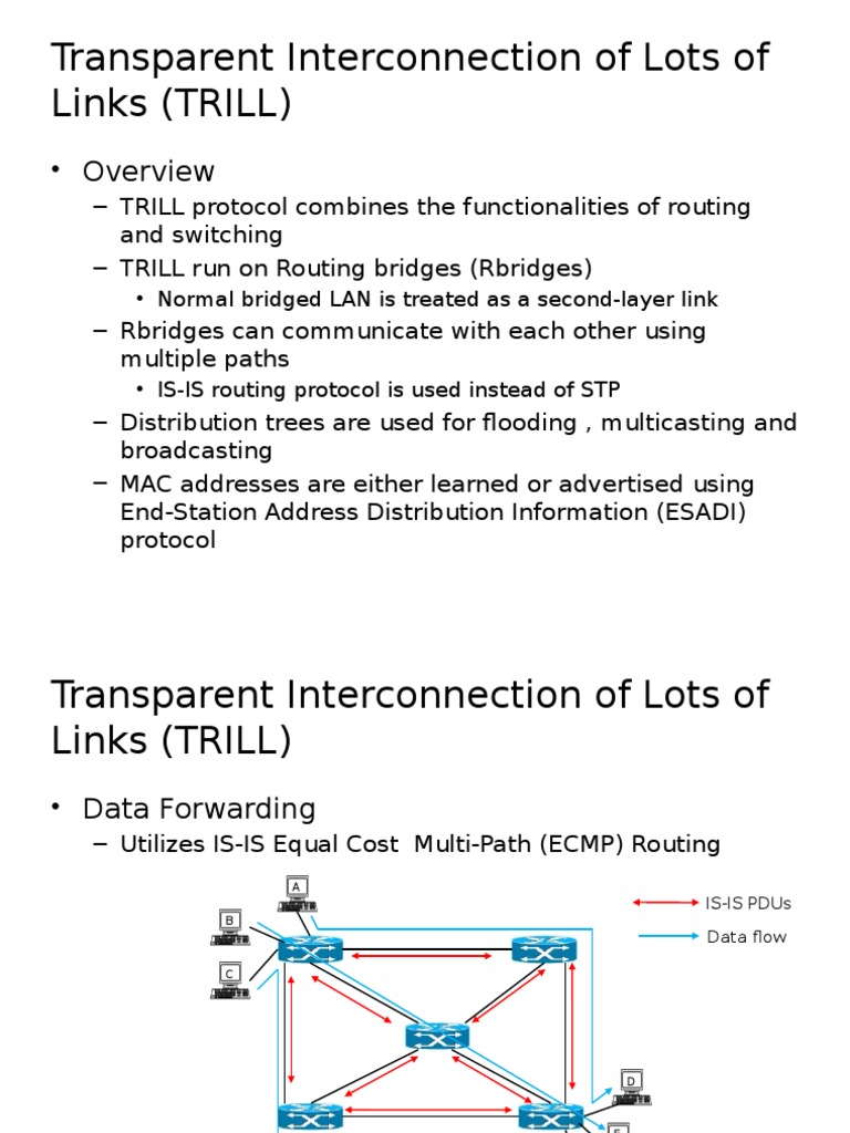 Transparent Interconnection of Lots of Links (TRILL) : - Overview | PDF | Internet | Computer ...