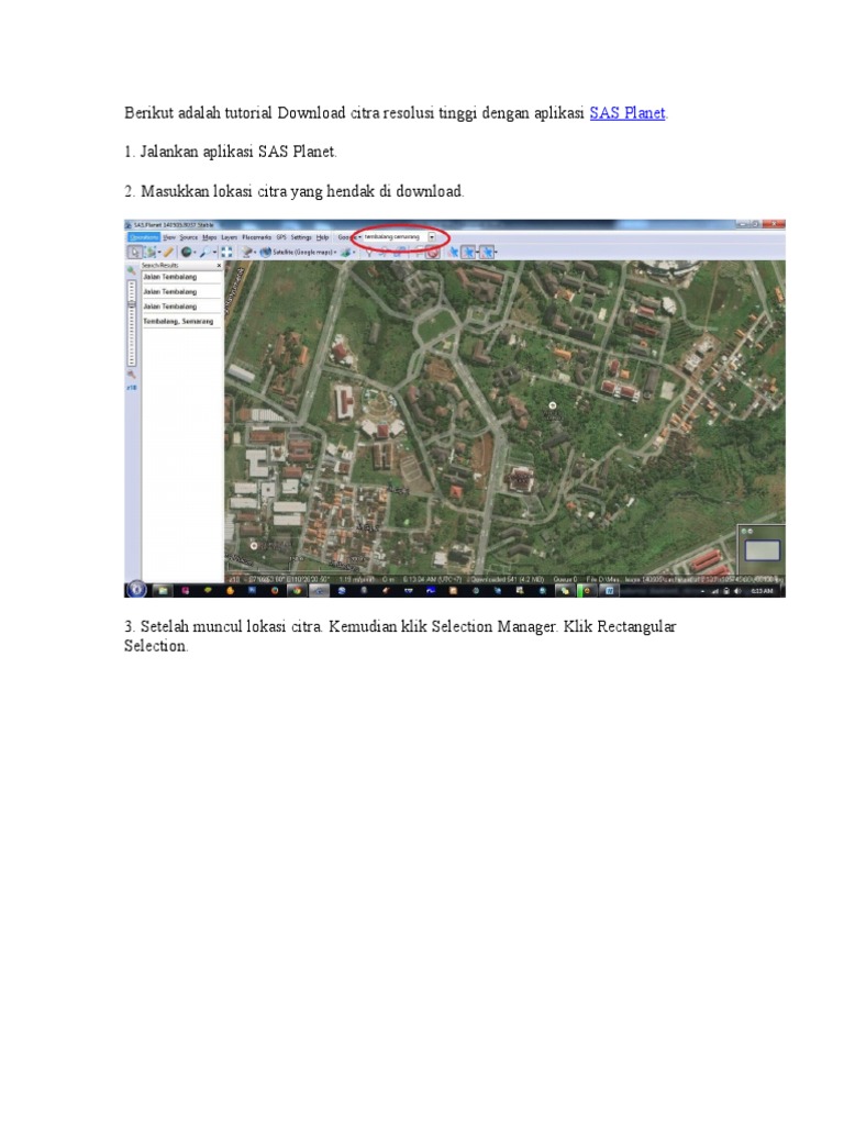 Tutorial Download Citra Resolusi Tinggi Dengan Aplikasi SAS Planet | PDF