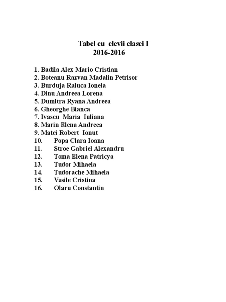 Clasa 1 | PDF