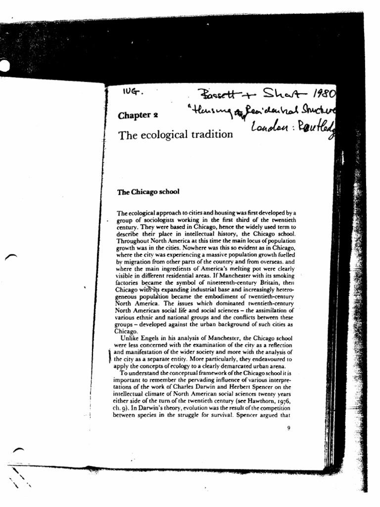 Chicago School's Ecological Urban Theory | PDF | Geography | Ecology