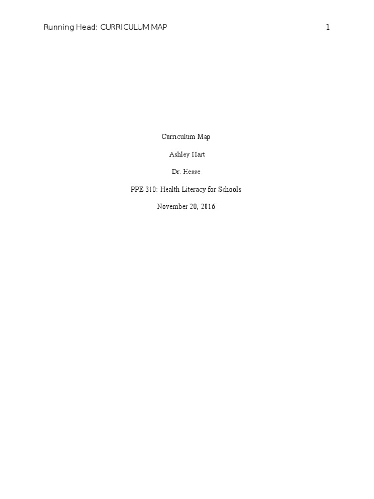 Curriculum Map | PDF | Physical Education | Curriculum