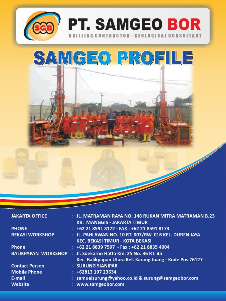 Company Profile Samgeo 2016 | PDF | Rig Pengeboran | Bor