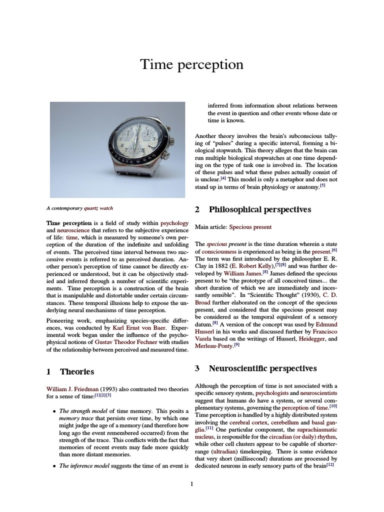Time Perception 2 Philosophical Perspectives Pdf Time Perception