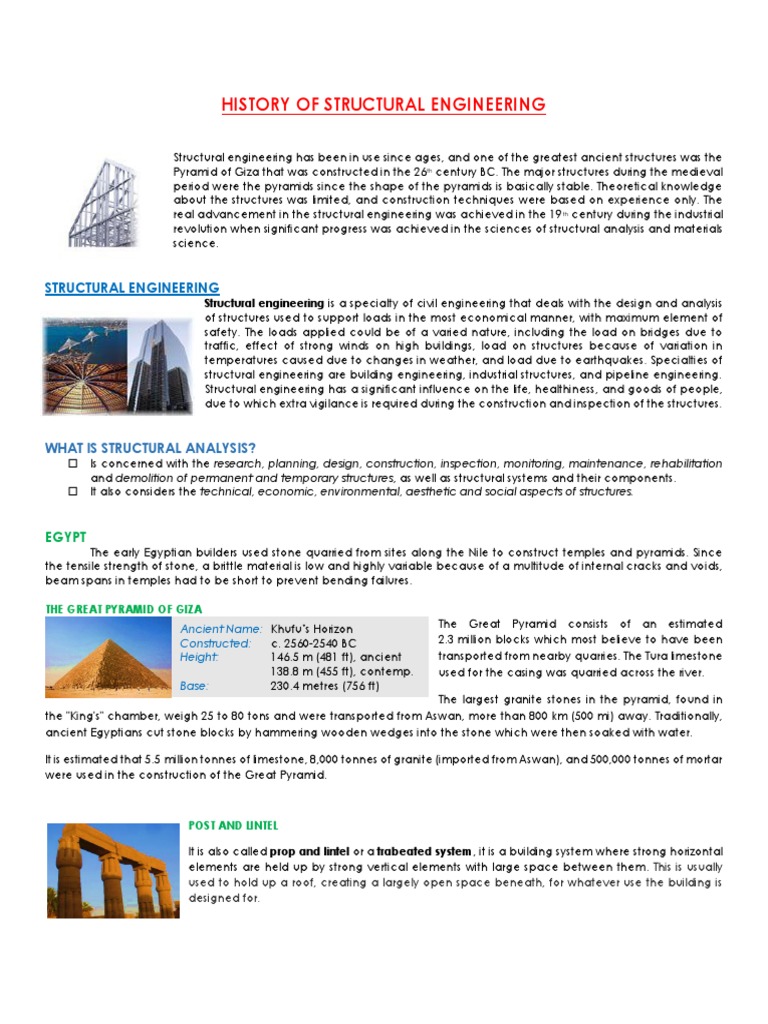 History of Structural Engineering | PDF | Egyptian Pyramids | Science
