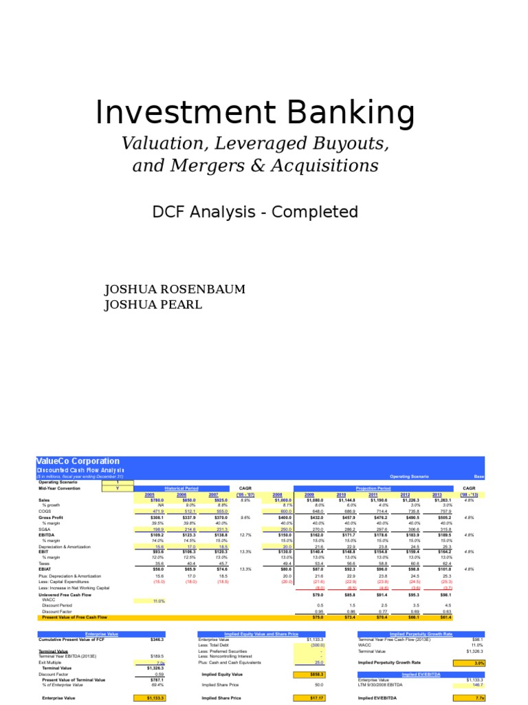 Investment Banking: Valuation, Leveraged Buyouts, and Mergers ...