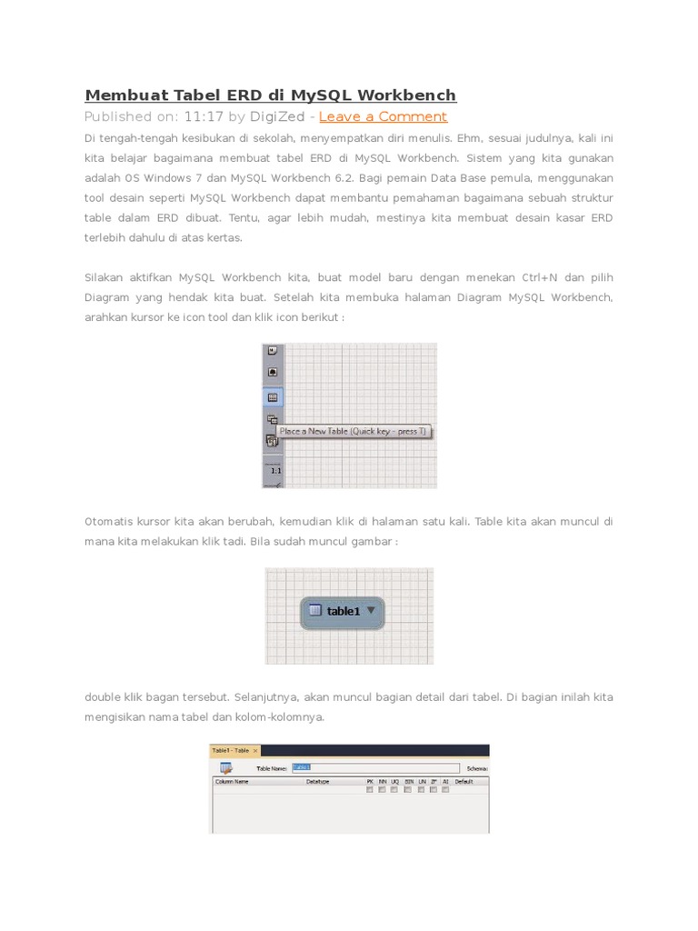 Membuat Tabel ERD Di MySQL Workbench | PDF