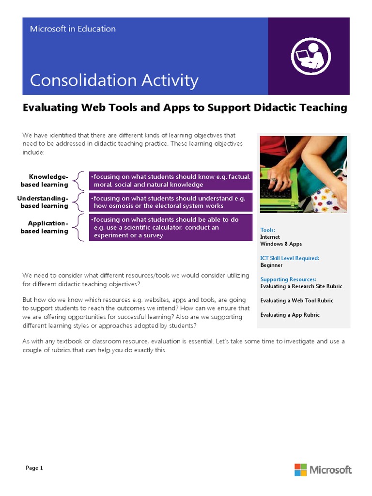 Evaluating Web Tools and Apps To Support Didactic Teaching | Download ...