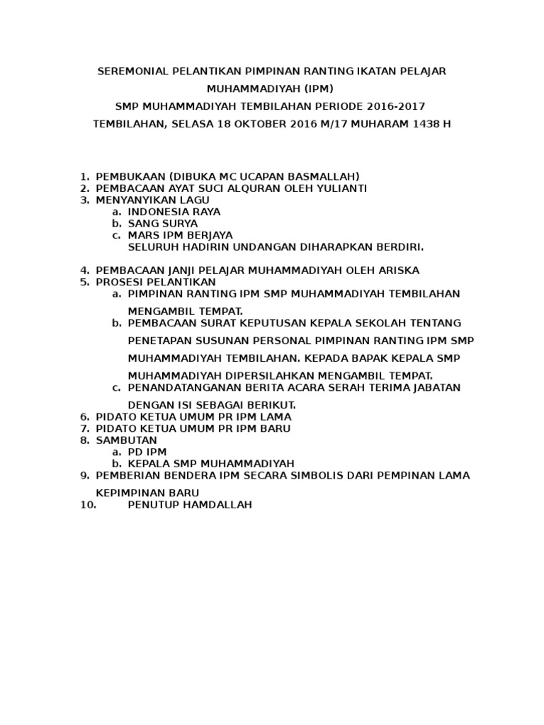 Draft Acara | PDF