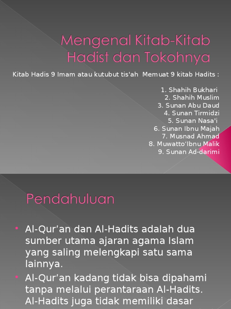 Mengenal Kitab-Kitab Hadist Dan Tokohnya | PDF