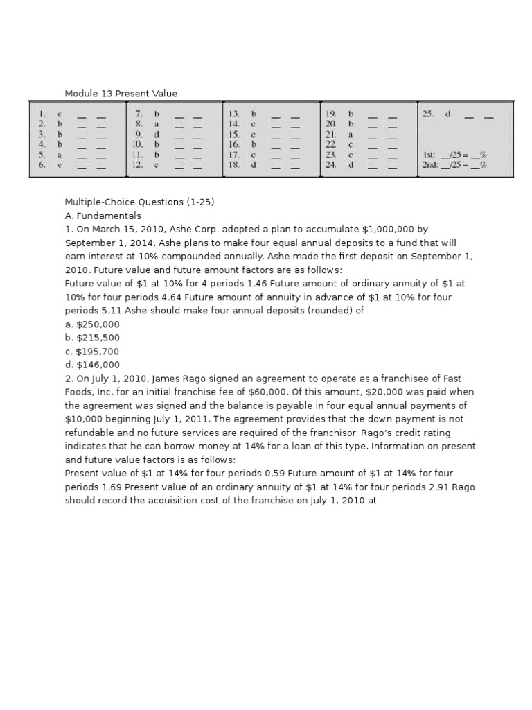 Module 13 Present Value | PDF | Present Value | Loans