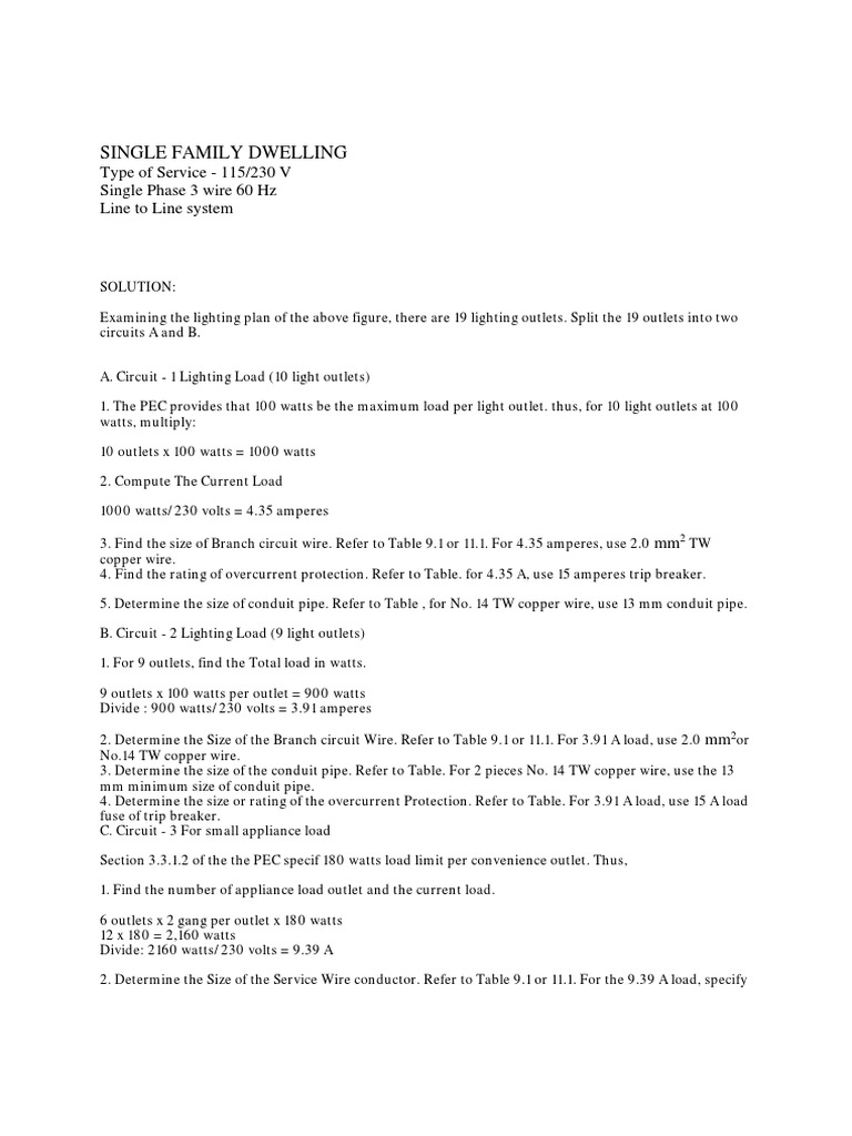 Electrical Load Calculations and Circuit Design for a Single Family ...