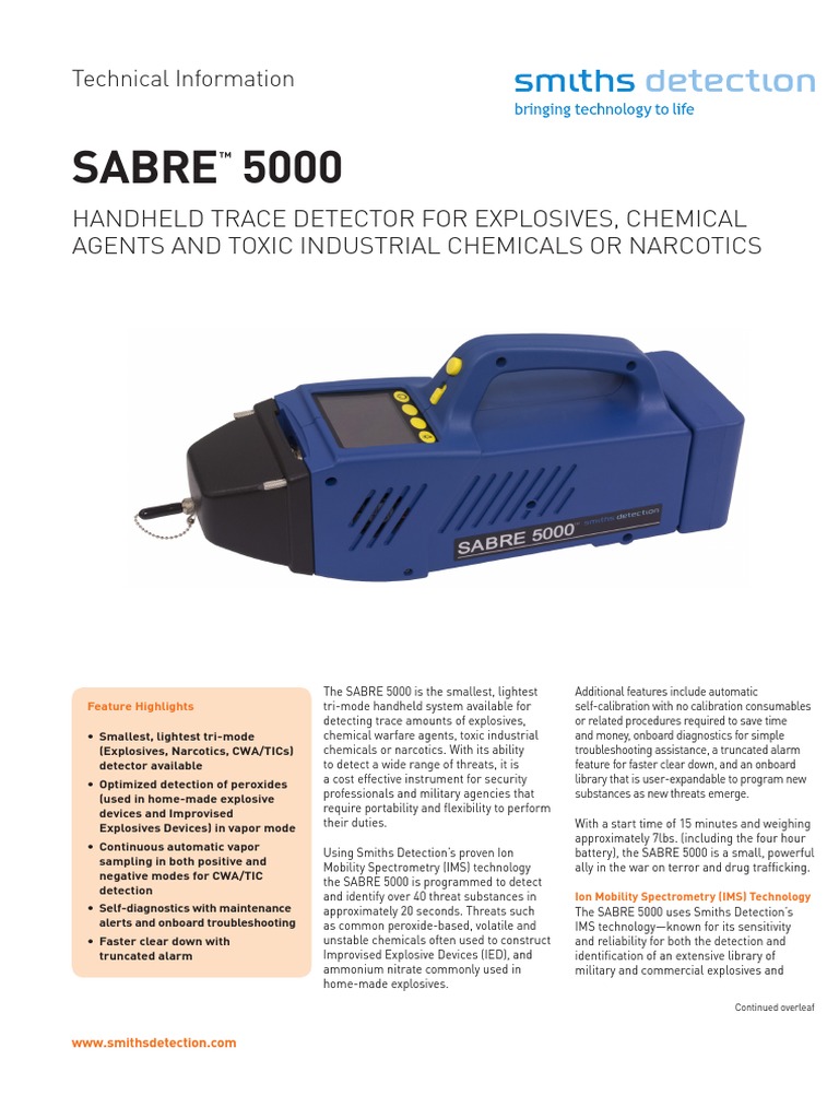Sabre 5000 | Explosive Material | Mass Spectrometry