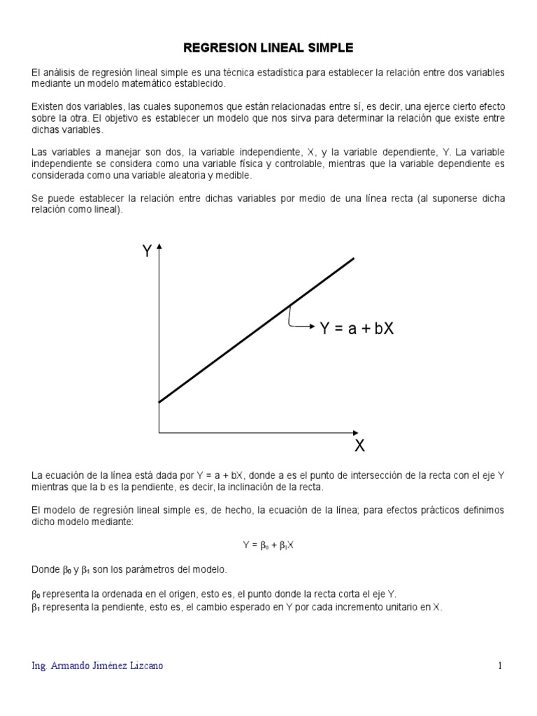 Regresion Lineal Simple | PDF | Regresión lineal | Coeficiente de ...
